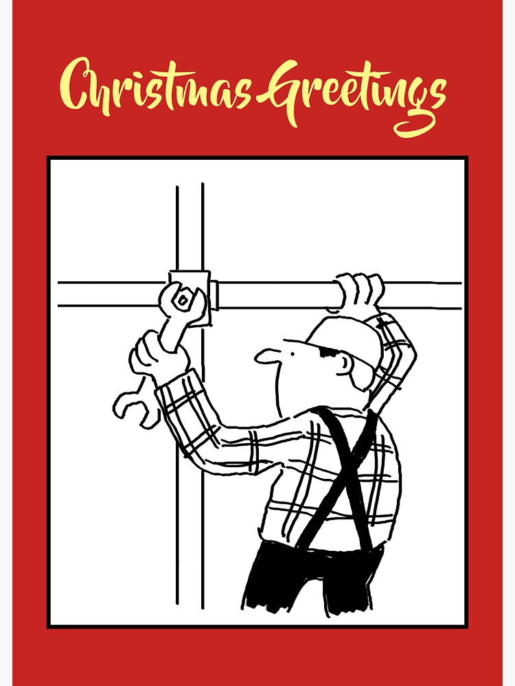 "Scaffolder Christmas Card - Illustration of a Scaffolding Worker ...