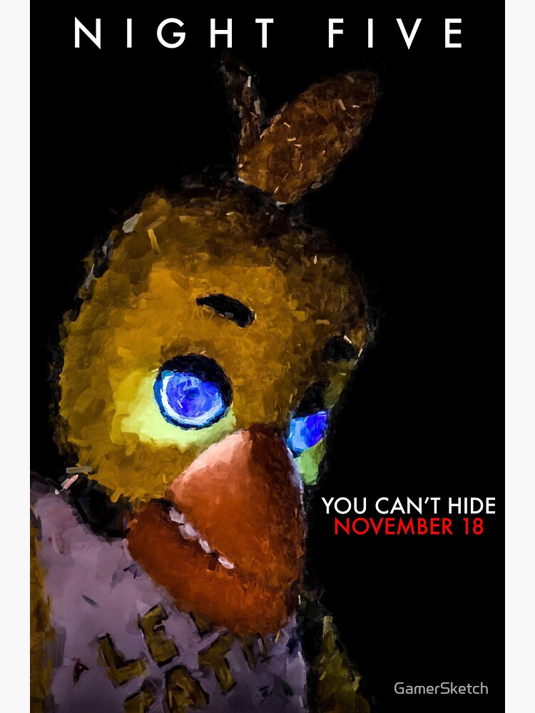 "NIGHT FIVE animatronic poster 2" Sticker for Sale by GamerSketch ...