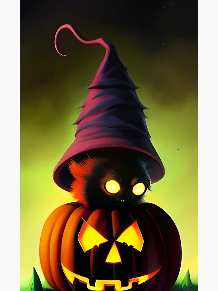 "Wizard horror scary halloween punpkins" Sticker for Sale by ...