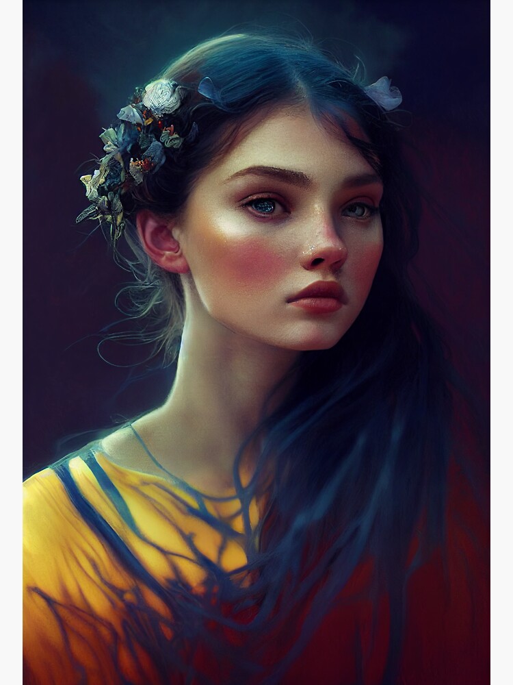 "Painted face of a innocent girl slowly taken over by evil" Sticker for ...