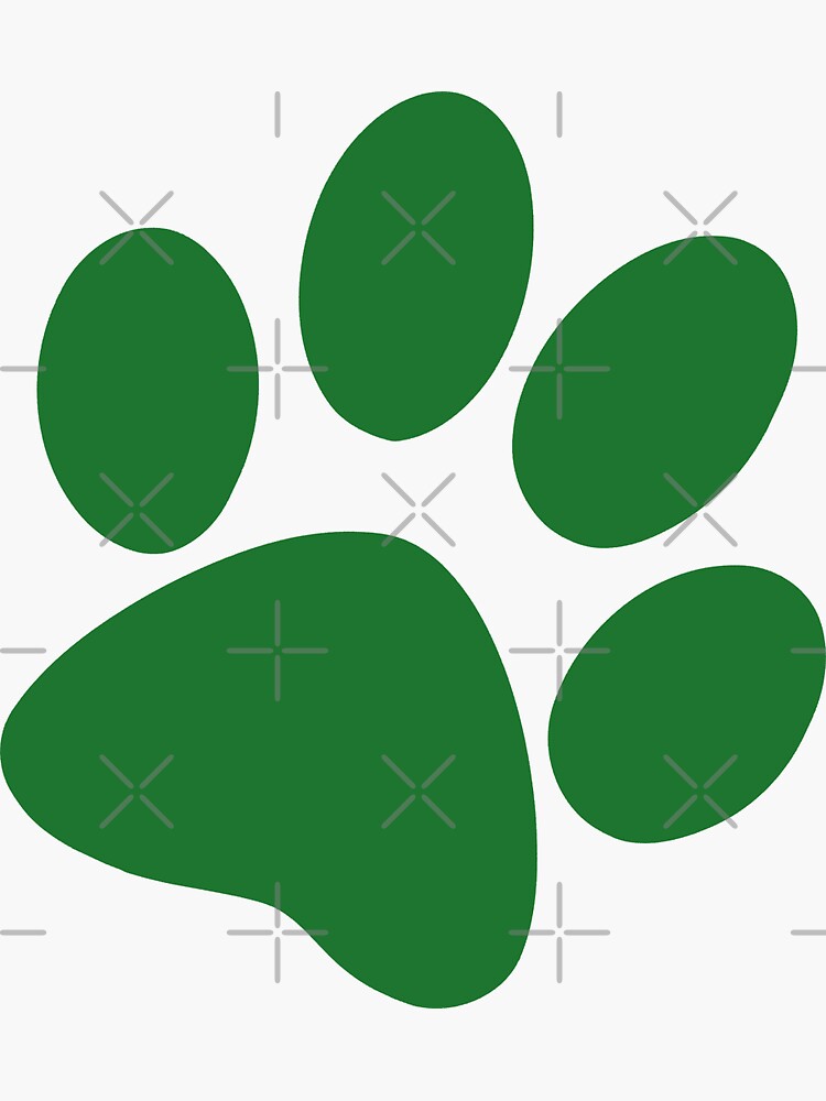 "Green Paw Print" Sticker for Sale by RetroCave | Redbubble