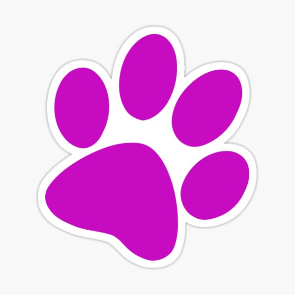 "Pink Paw Print" Sticker for Sale by RetroCave | Redbubble