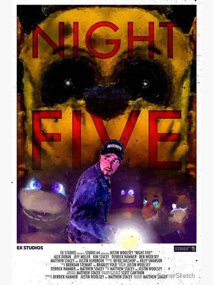 "NIGHT FIVE official movie poster " Sticker for Sale by GamerSketch ...