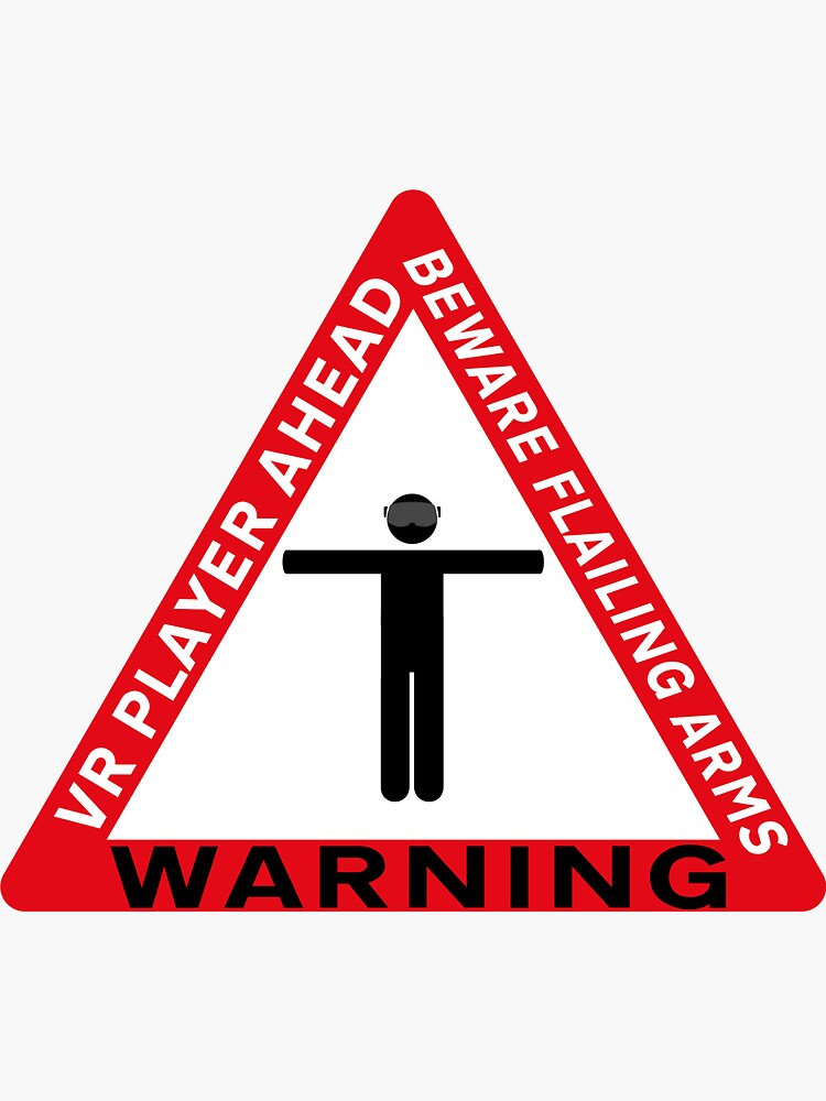 "Warning Beware VR Player" Sticker for Sale by Area42 | Redbubble