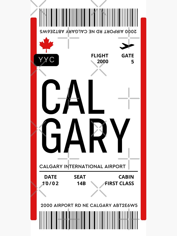 "Calgary Flight Ticket Boarding Pass Travel Canada" Sticker for Sale by ...