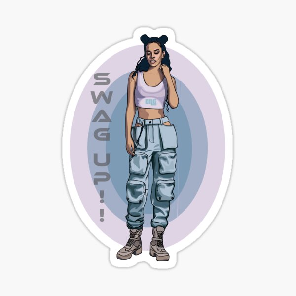"Swag up Woman Illustrated design" Sticker for Sale by DnGDesigns ...