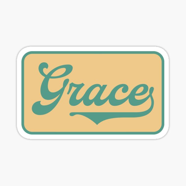 "Vintage Christian Grace Lettering, Retro Christian Patch" Sticker for ...