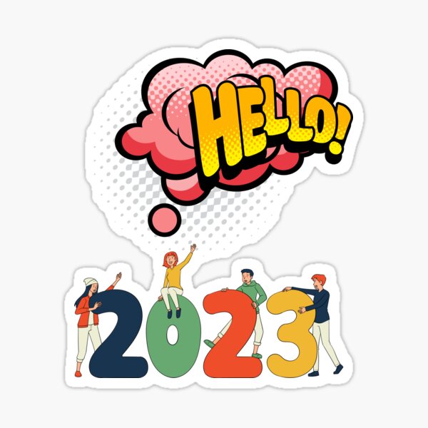 "Hello 2023" Sticker for Sale by lamine-arab | Redbubble