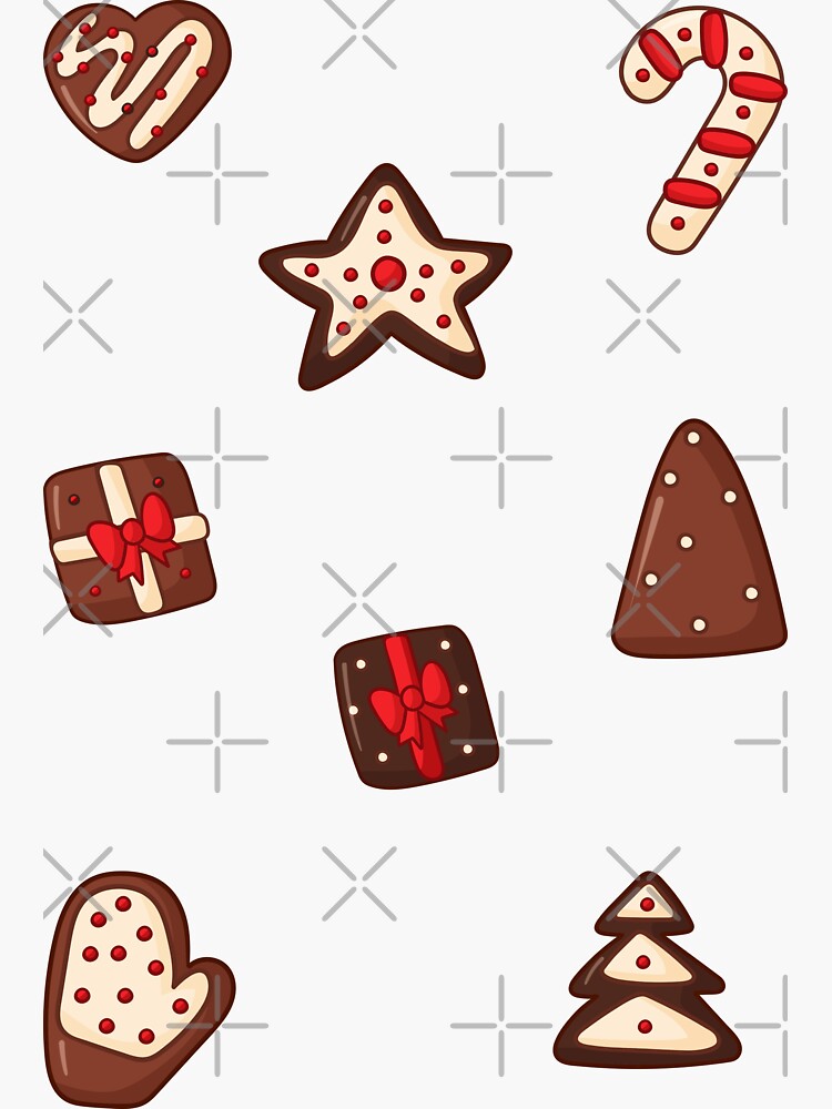 "christmas chocolate cake sticker pack" Sticker for Sale by hollywood37 ...
