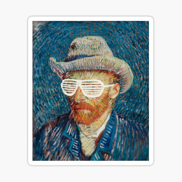 "Vincent Van Gough wearing Shutter Shades" Sticker for Sale by ...