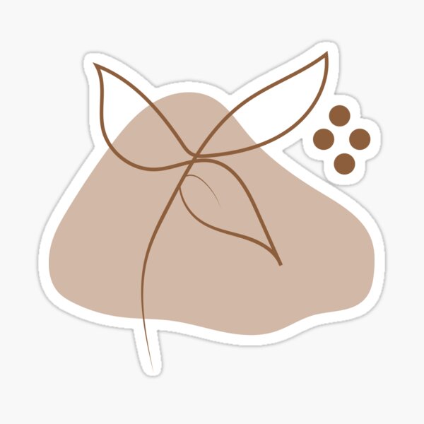 "Brown Aesthetic Leaf" Sticker for Sale by RUMI-ART-PLANET | Redbubble