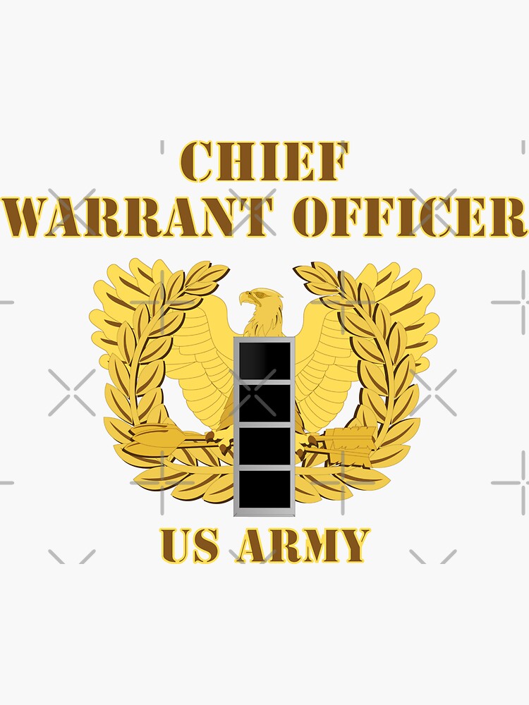 "Army - Emblem - Warrant Officer 4 - CW4 w Eagle - US Army" Sticker for ...