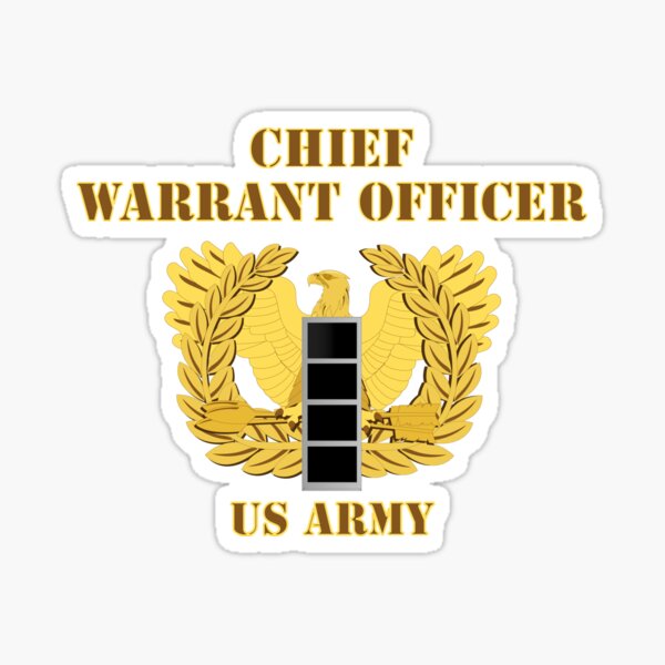 "Army - Emblem - Warrant Officer 4 - CW4 w Eagle - US Army" Sticker for ...