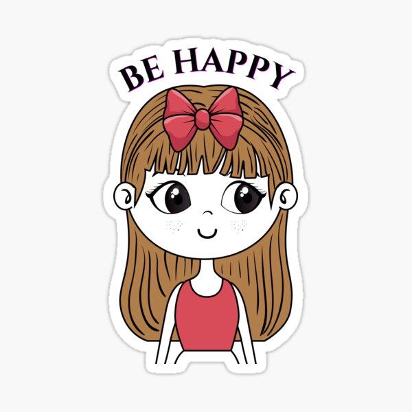 "anime girl be happy" Sticker for Sale by Shop-noro1 | Redbubble