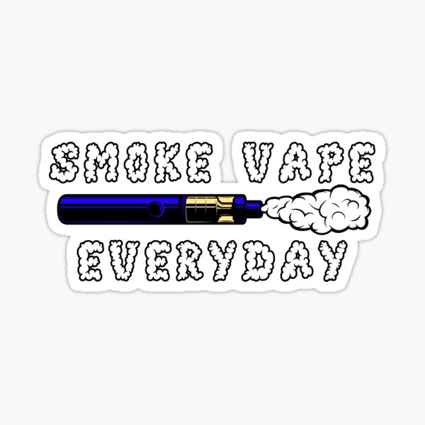 "Smoke Vape everyday | Blue vape pen illustration" Sticker for Sale by ...