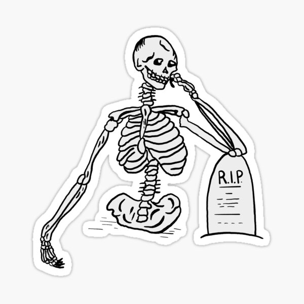 "Cute Funny Skeleton Design, Vintage Skull Graphic" Sticker for Sale by ...