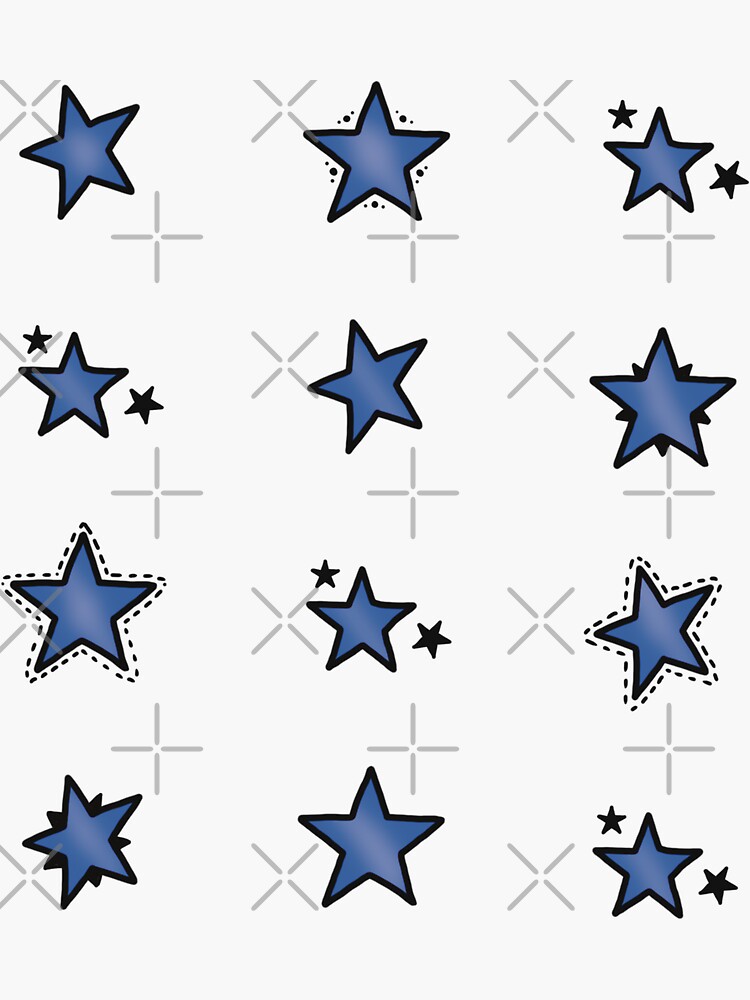 "Blue stars sticker pack" Sticker for Sale by maywinterfox | Redbubble