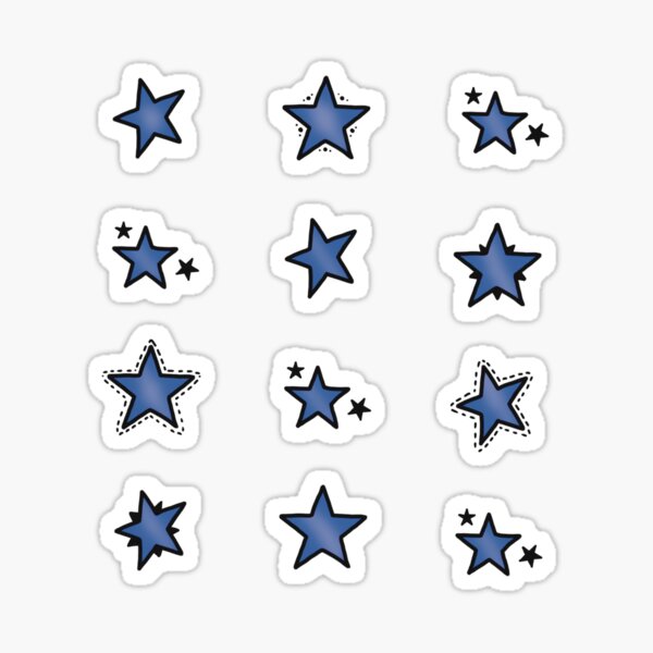 "Blue stars sticker pack" Sticker for Sale by maywinterfox | Redbubble