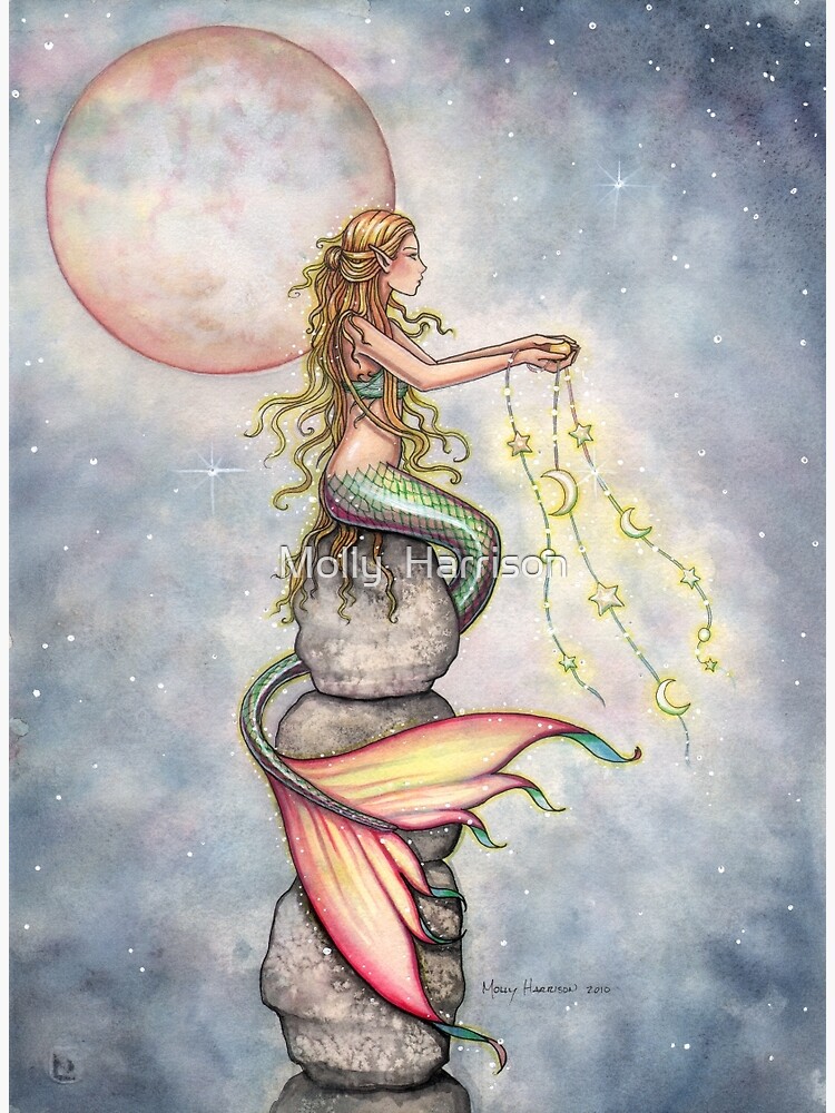 ""Star Filled Sky" Mermaid Art by Molly Harrison" Art Print by ...