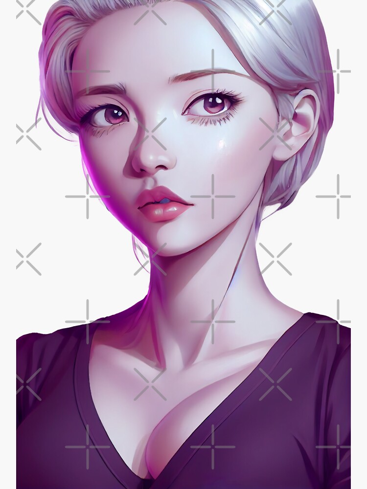 Pinup Anime Blonde Boobs Girl 2 Sticker For Sale By Osy003 Redbubble