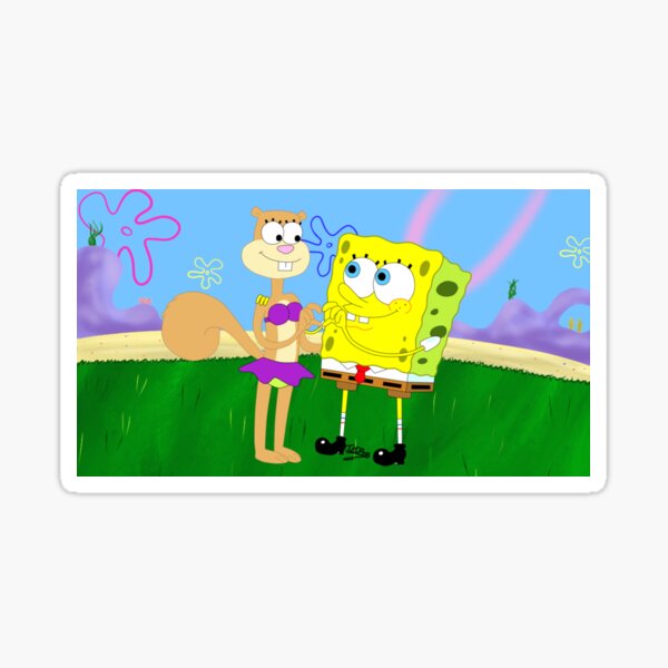 "Spandy SpongeBob x Sandy Cheeks" Sticker for Sale by iedasb | Redbubble