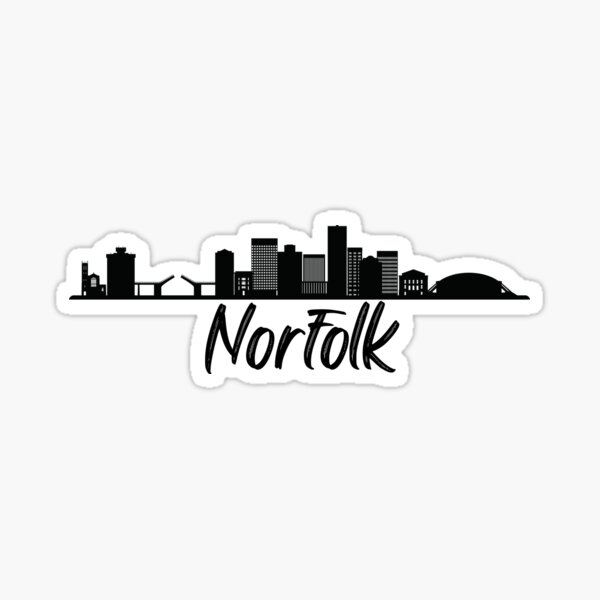 "Norfolk Virginia Cityscape Skyline Silhouette" Sticker for Sale by ...