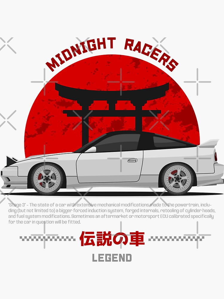 "Tuner White S13 JDM" Sticker for Sale by goldentuners | Redbubble