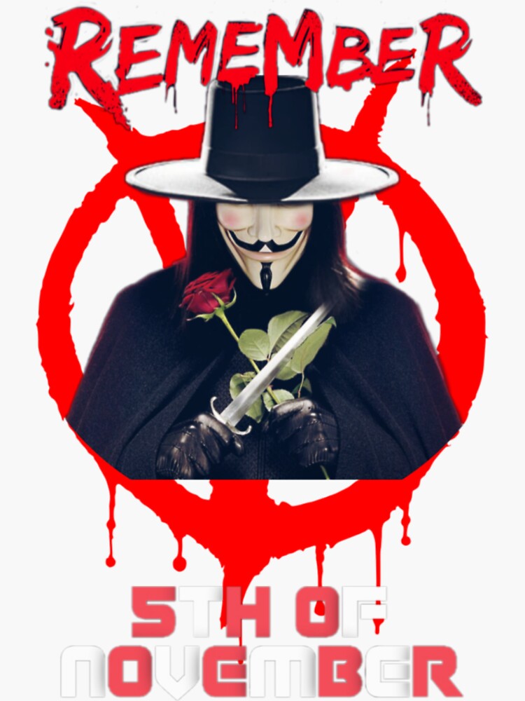 "remember the fifth of november" Sticker for Sale by MrSameeraTop ...