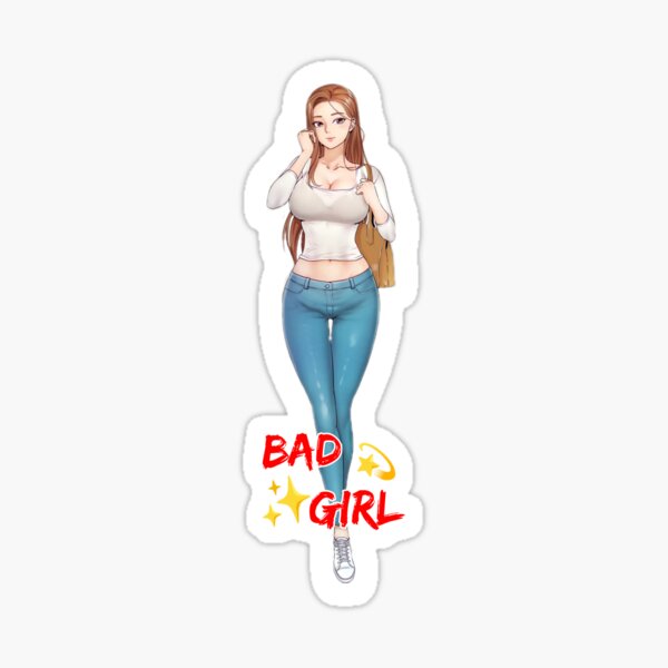 "Cute bad girl design anime " Sticker for Sale by ash-sh | Redbubble