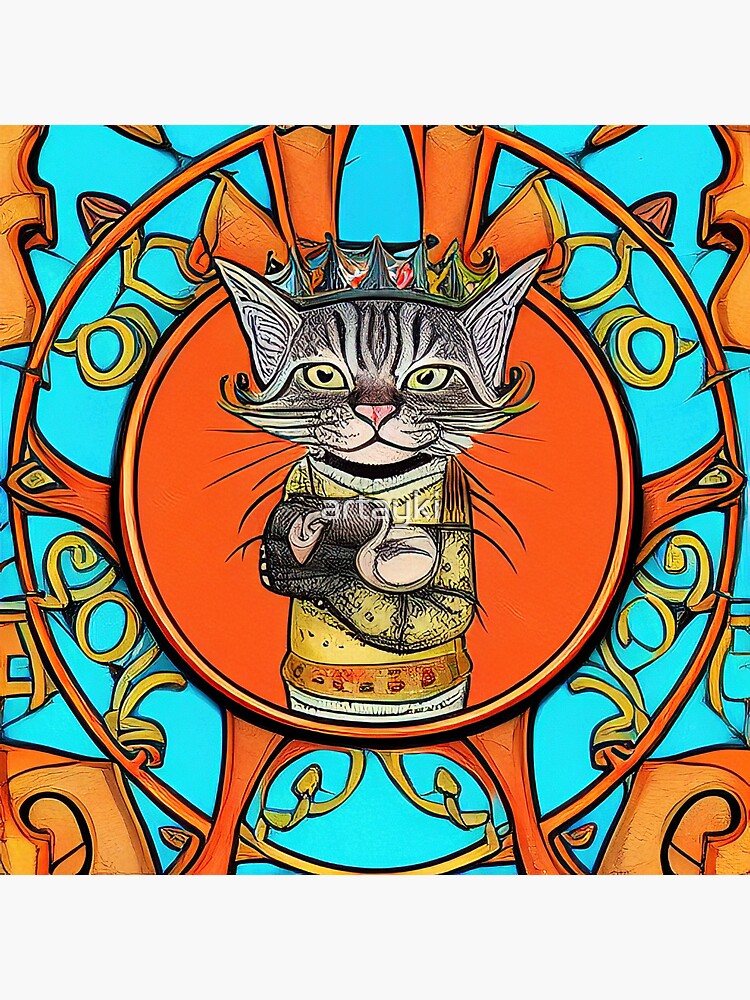 "Medieval Age King Cat - Emperor of the Cat Empire" Sticker for Sale by ...