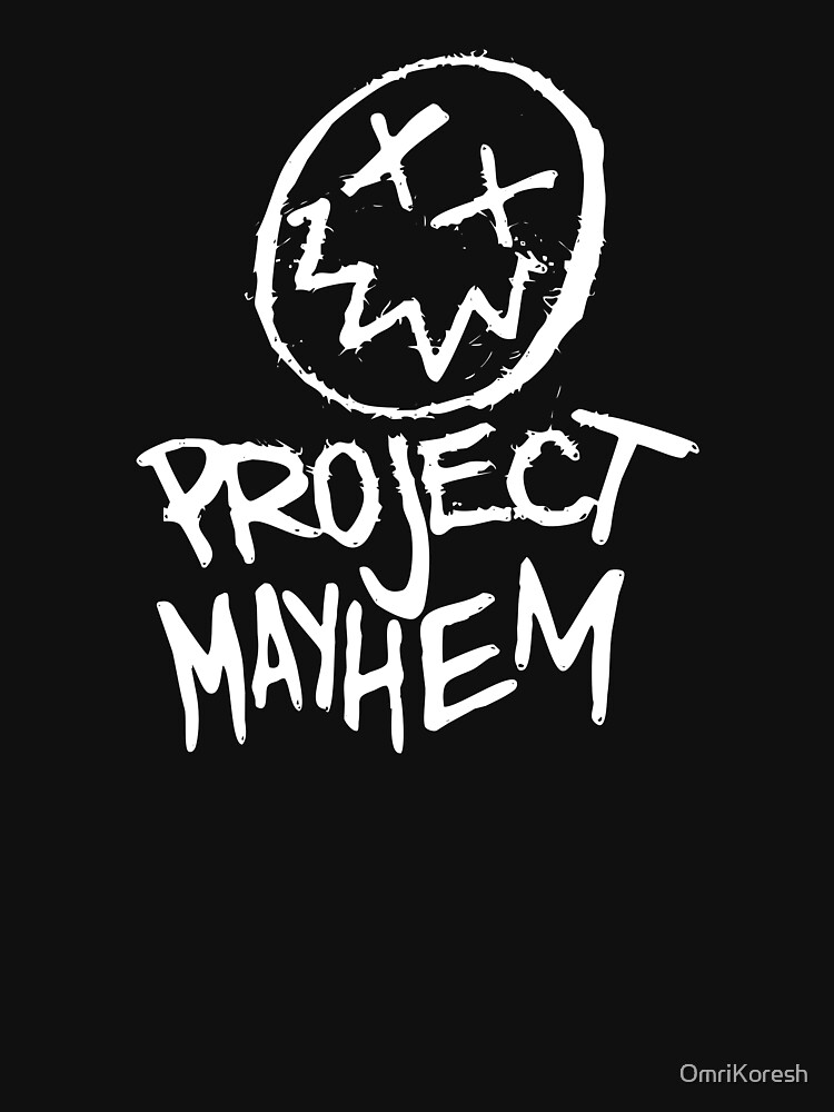 "Project Mayhem, white, fight club, Tyler Durden" T-shirt for Sale by ...
