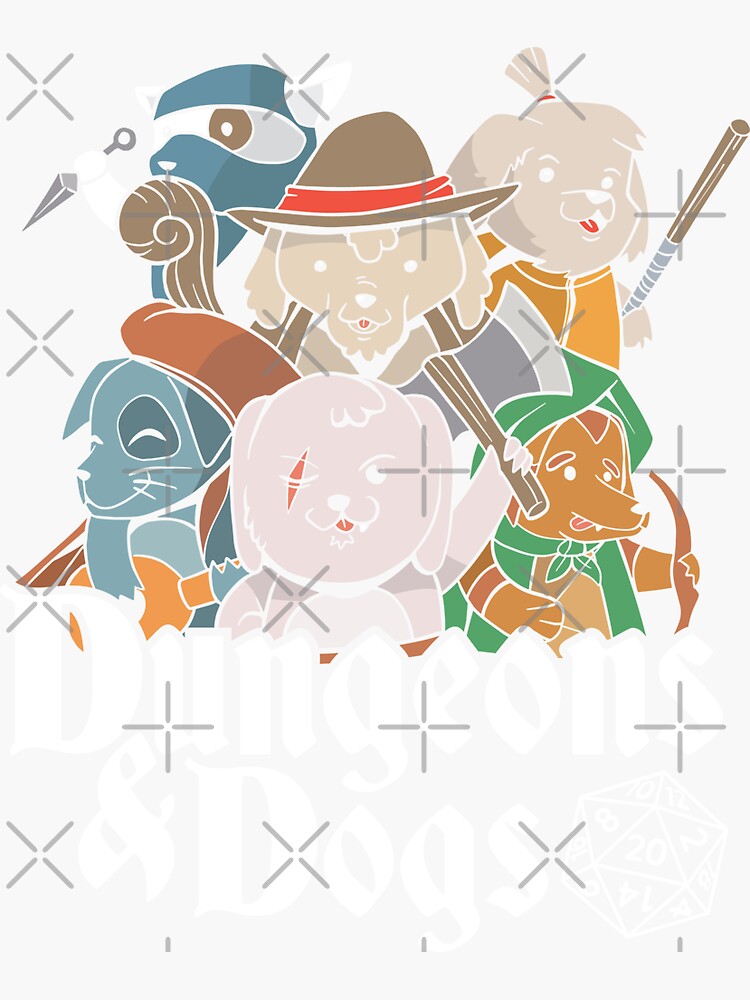 "dungeons & dogs" Sticker for Sale by dwarfdavid | Redbubble