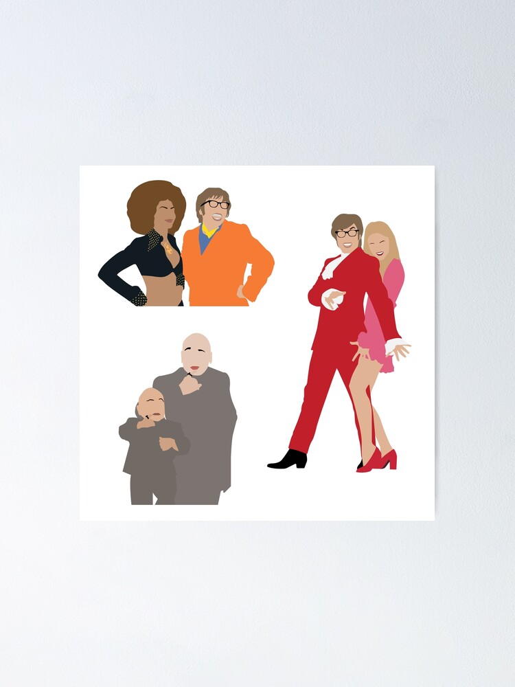 "Austin Powers Sticker Pack" Poster for Sale by TvDoodles | Redbubble