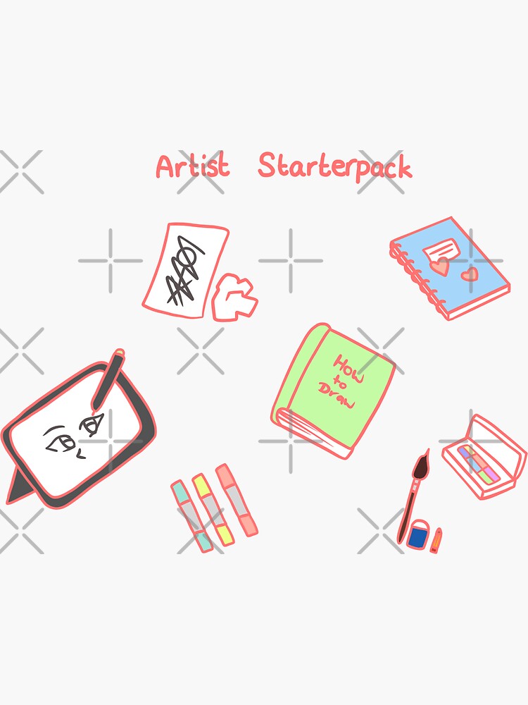 "Artist starter pack" Sticker for Sale by AkakoAi | Redbubble