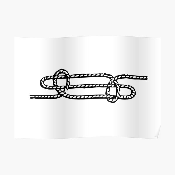 "Sheepshank Knot, Black on White" Poster for Sale by TheTautLine ...