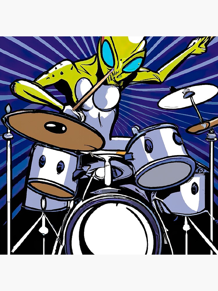 "Alien drummer rock star space jam" Poster for Sale by Ludvig823 ...