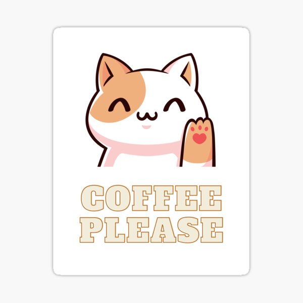 "Coffee Please!" Sticker for Sale by Vision-Design- | Redbubble