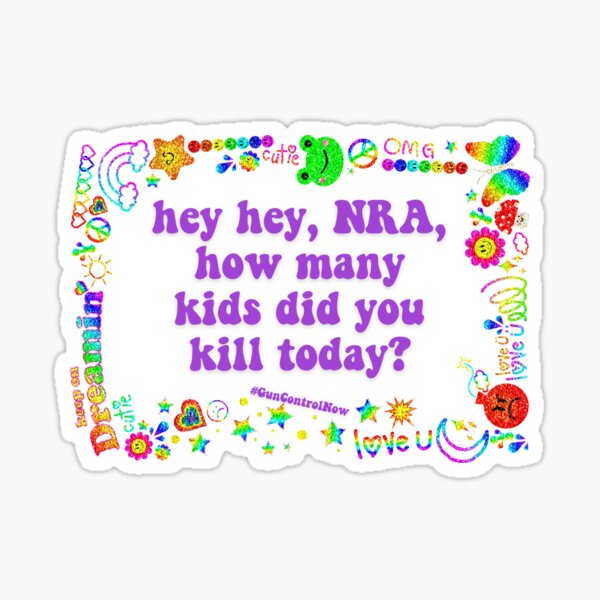 "hey hey NRA_Y2k frame" Sticker for Sale by quinnhopp | Redbubble