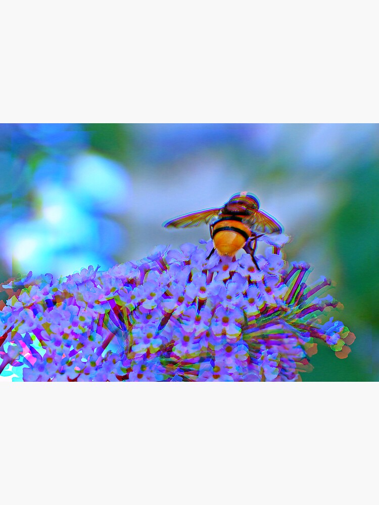 "Psychedelic Bee On Distorted Flowers" Sticker for Sale by Stonio ...