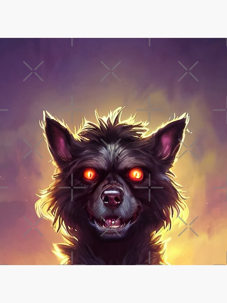 "cute dog with flaming eyes" Sticker for Sale by marunoens01 | Redbubble