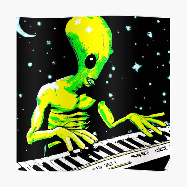 Póster «Alien tocando el teclado en el espacio ultraterrestre» de ...