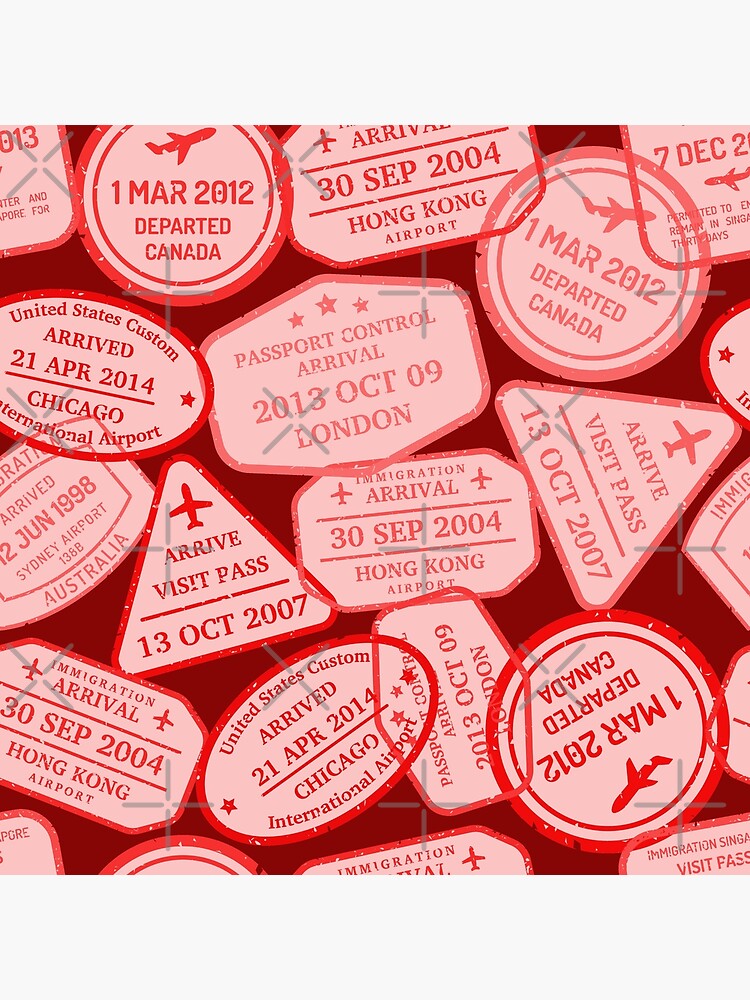 "Colorful Passport Stamps pattern - S4" Poster for Sale by Art-by-Geoff ...