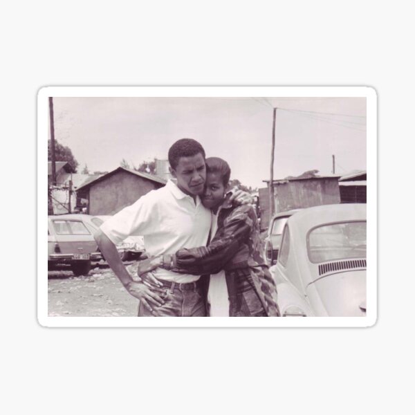 "Young Barack and Michelle Obama Print" Sticker by budgetnudest | Redbubble