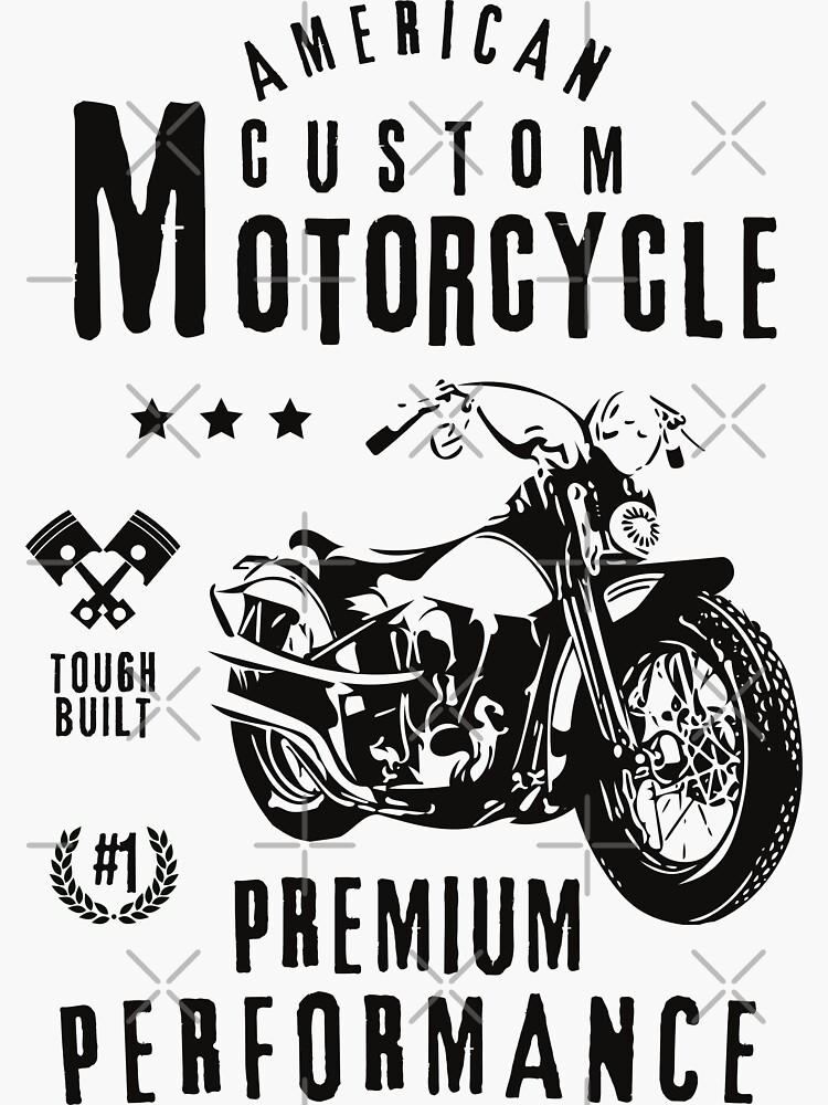 "American custom motorcycle" Sticker for Sale by Jimsgreatloot | Redbubble