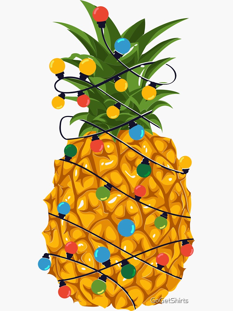 "Pineapple With String of Christmas Lights " Sticker for Sale by ...