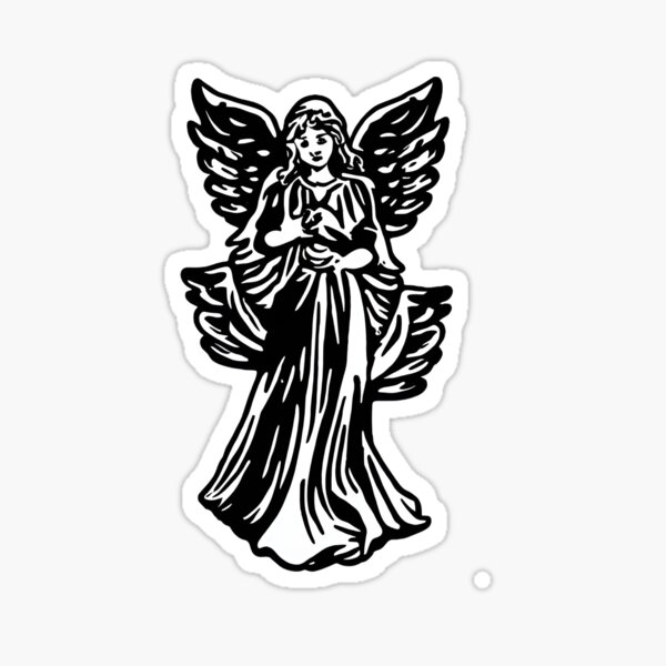 "Beautiful Angel Tattoo Design Sticker" Sticker for Sale by StickerBird ...