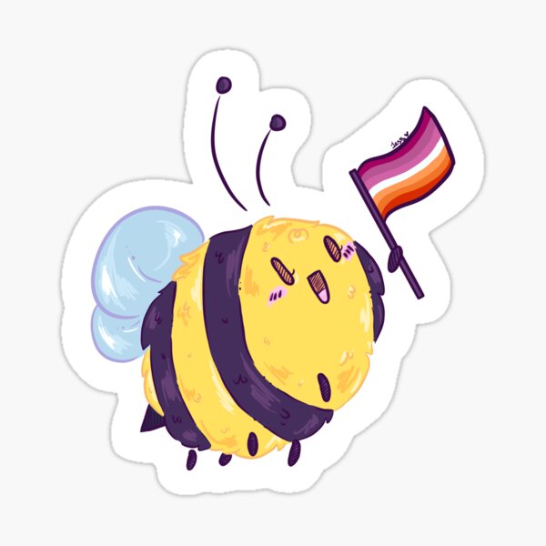 "Bees with Pride! - Lesbian Flag" Sticker for Sale by StarsStunned ...