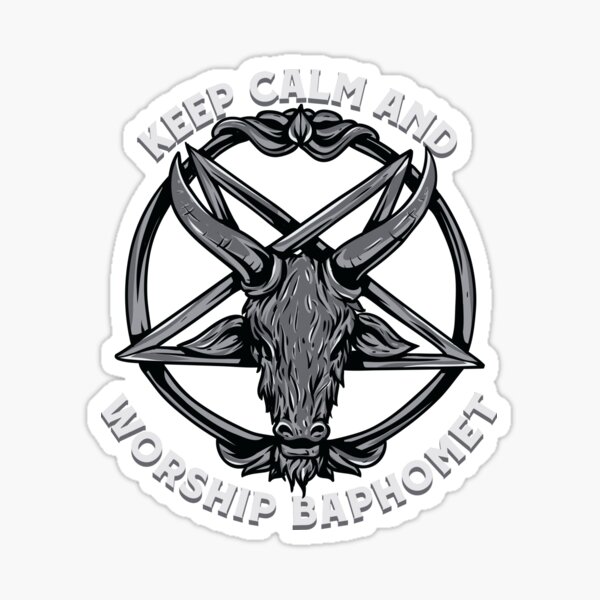 "Keep calm and worship Baphomet - Funny Satan The Devil Parody" Sticker ...