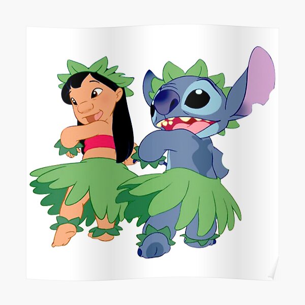 "Lilo and Stitch Hula Sticker" Poster for Sale by DCHotHot | Redbubble