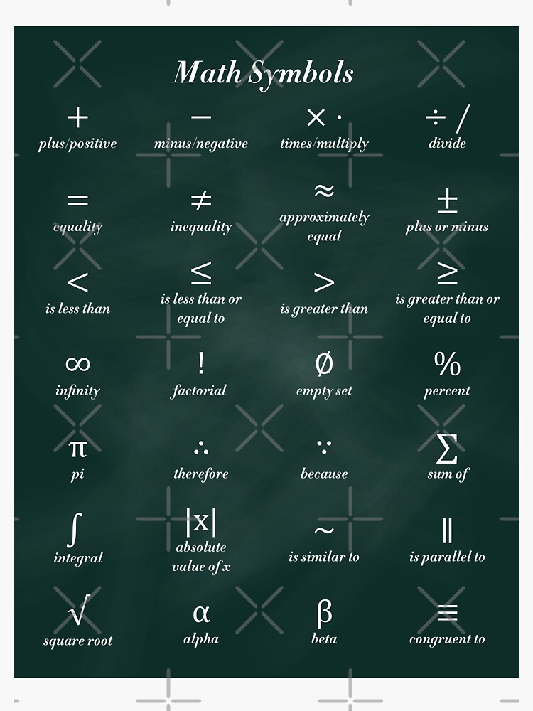 "Math Symbols" Sticker for Sale by ScienceCorner | Redbubble